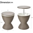 HarmonyStrings Outdoor Cool Bar Table, Rattan Style Patio 8 Gallon Beer ...