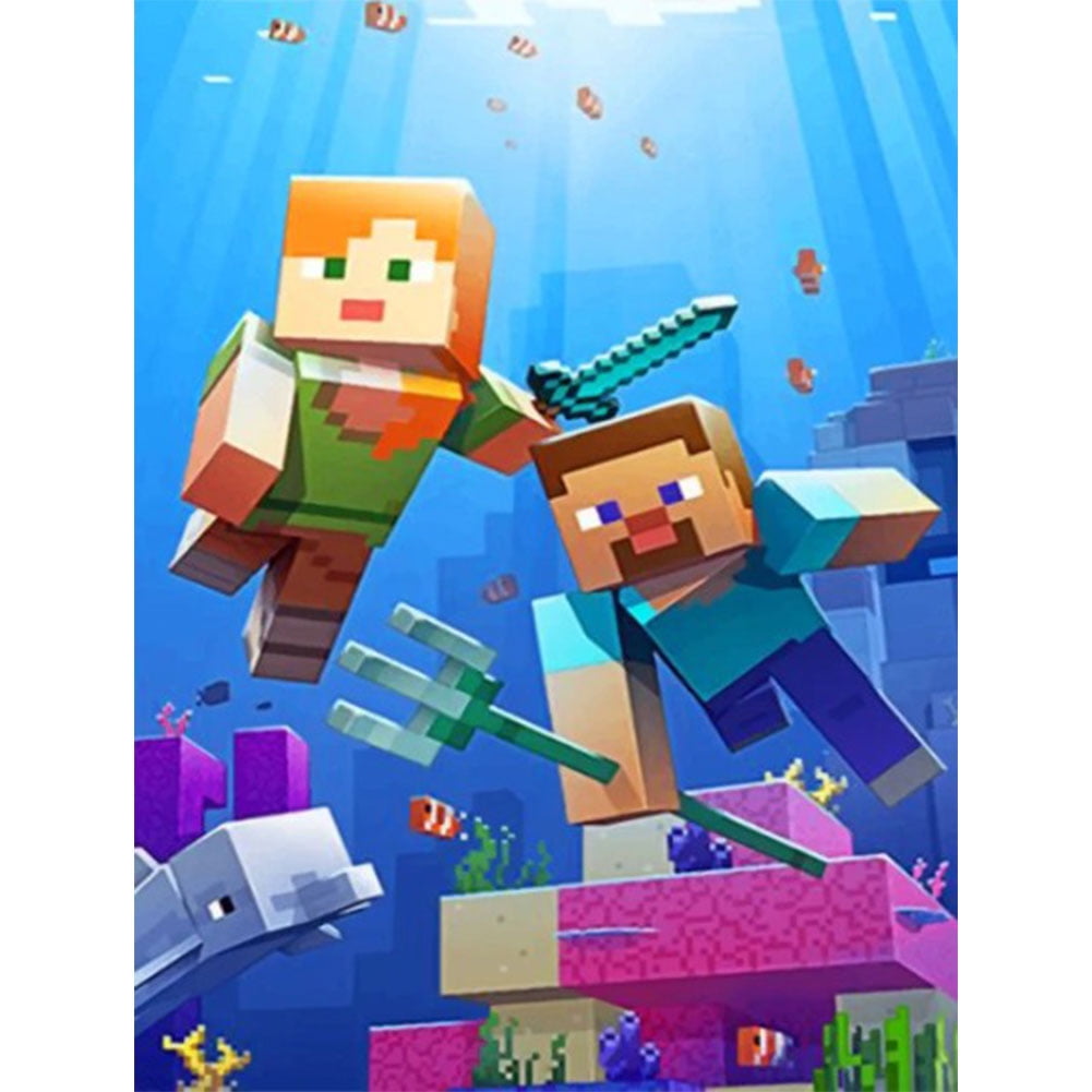 Juegos de computadora-Minecraft Diamond Painting Kits Full Round Drill Home Decor Tmvgtek ...
