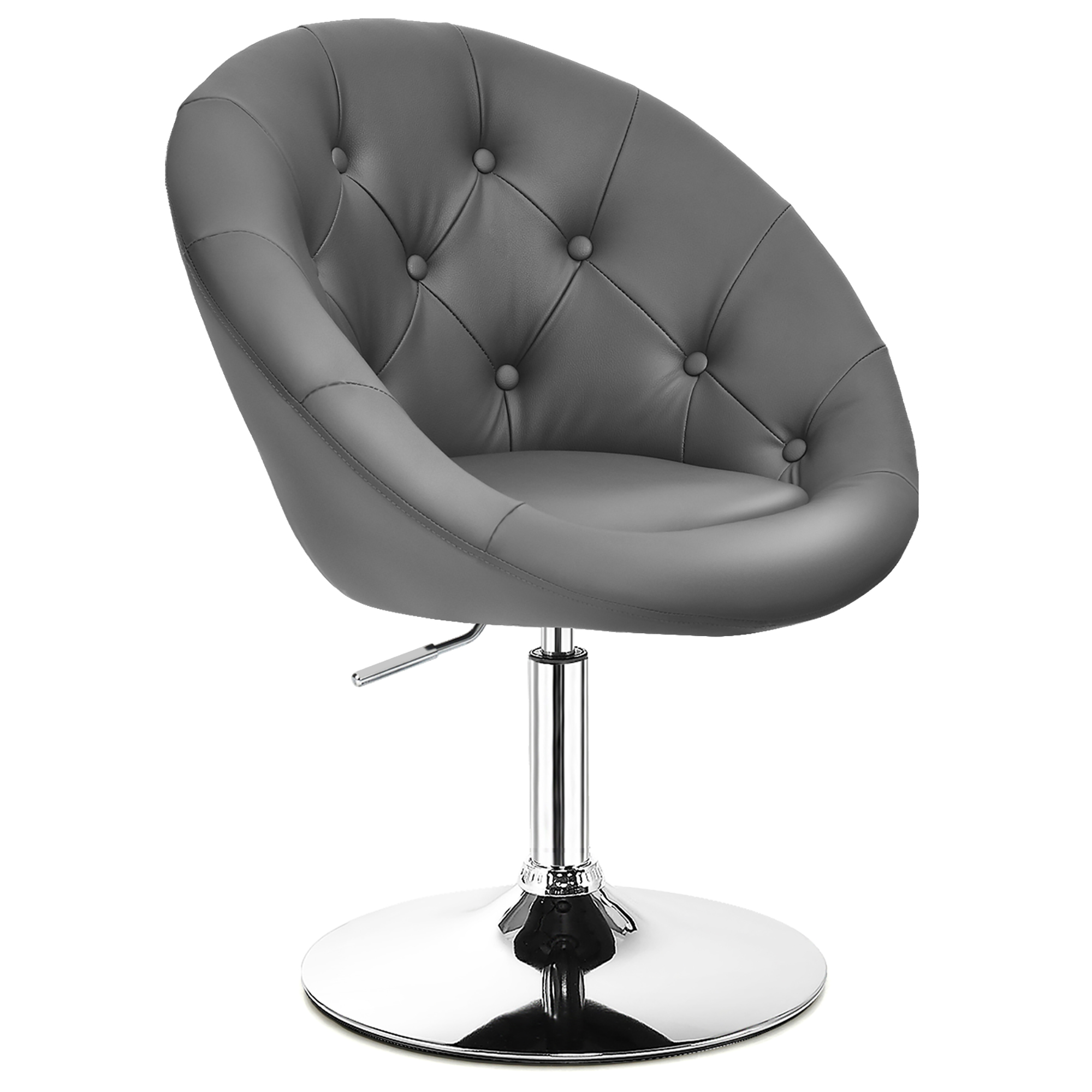 Costway Set Of 2 Bar Stools Swivel Vanity Accent Chairs W Round Tufted Costway Set Of 2 Bar Stools Swivel Vanity Accent Chairs W Round Tufted