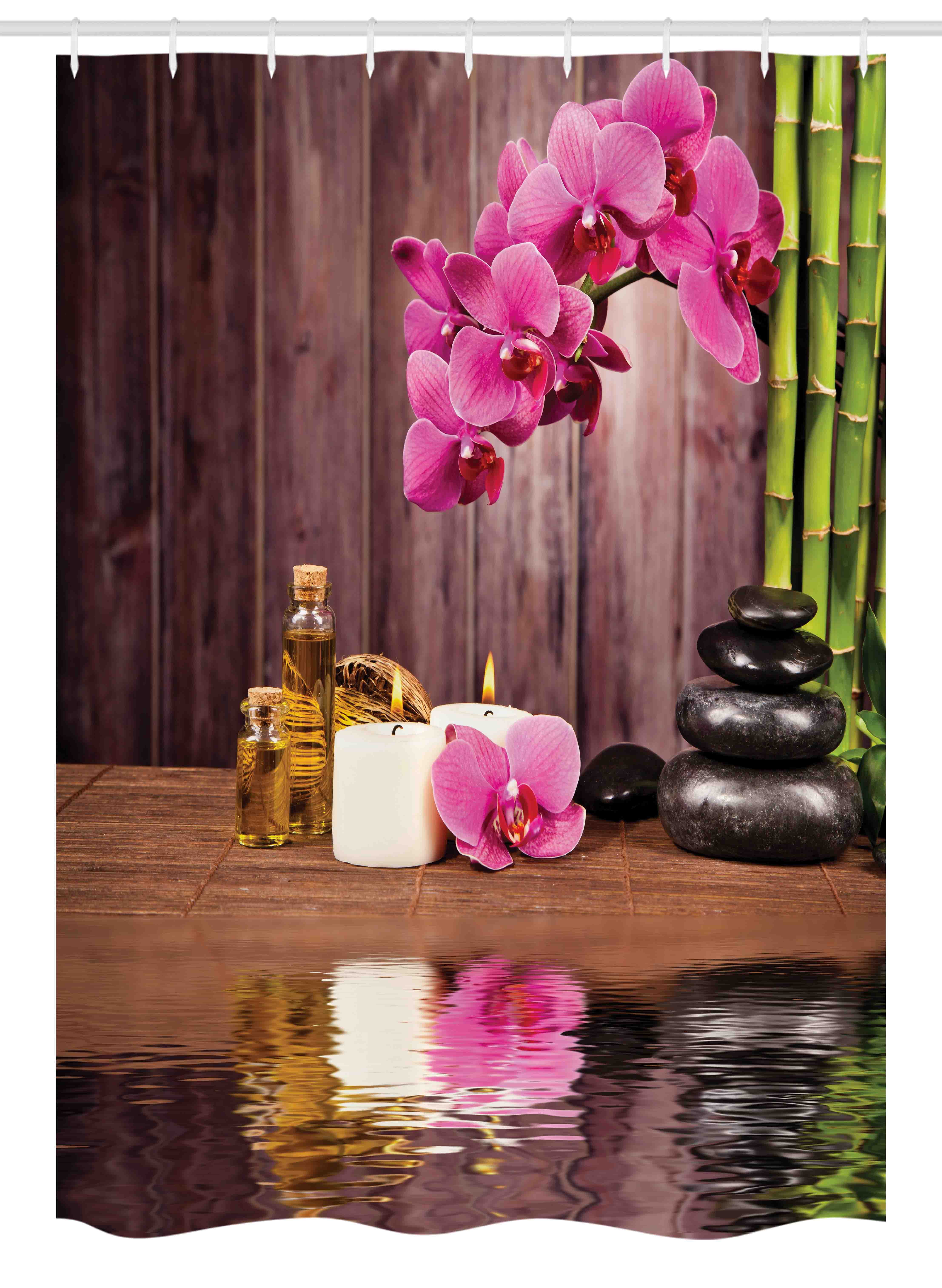 Spa Stall Shower Curtain, Spa Flower and Water Reflection Aromatherapy ...