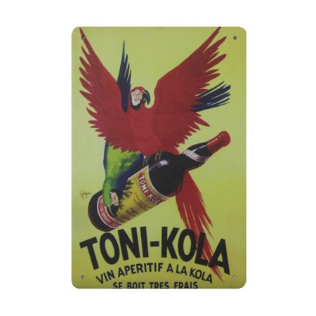 Toni Kola 1900s French Wine Alcohol metal tin sign vintage style ...