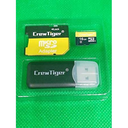 CrewTiger Micro SDHC 16 GB Class 10 TF Flash Memory Card with Adapter ...