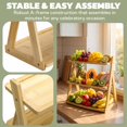 3 Tier Rectangle Bamboo Serving Tray For Appetizers Snacks Desserts ...