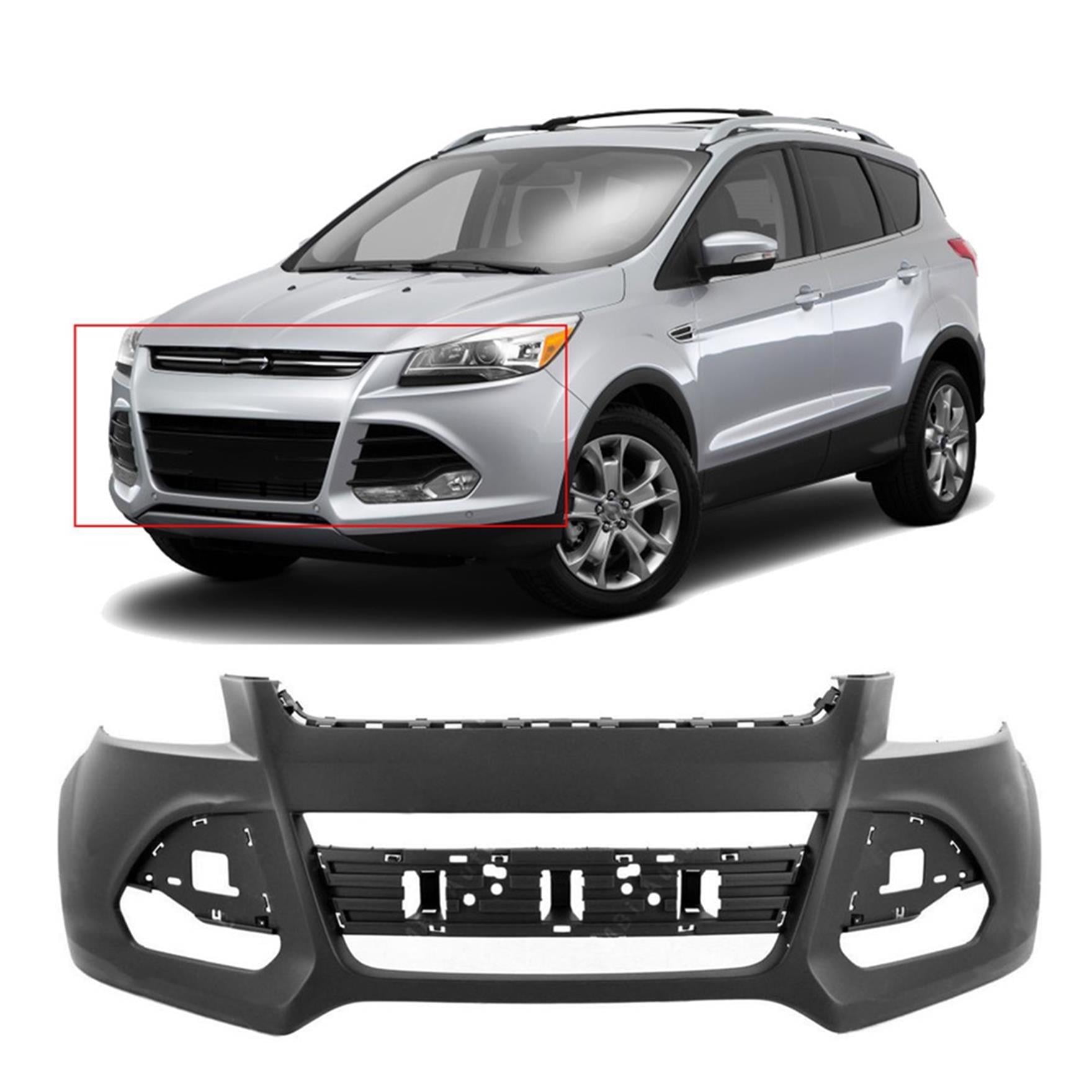 munirater Primered Front Bumper Cover W/Park Assist Replacement for ...