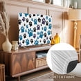 Blue and TV Dust Cover 24 Inch, Black Dog Paw Print Computer Monitor ...