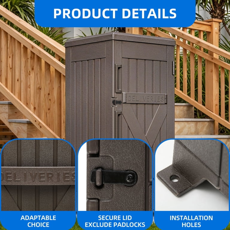 Kindling Box ZYJOYY Outdoor , Lockable And Waterproof Storage Deck Box ...