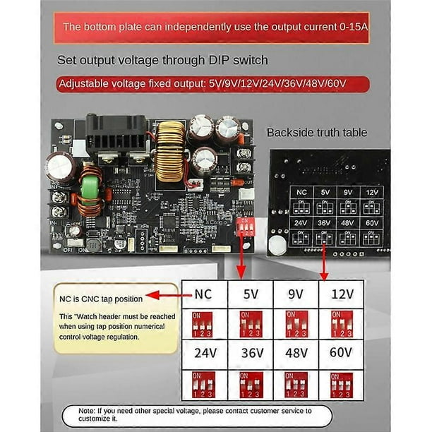 XY6015L 0-60V 15A 900W DC DC Buck Converter CC CV Power Module ...