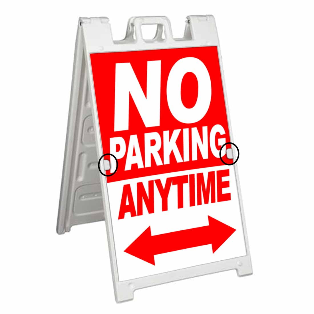 No Parking Anytime (24" X 36") Deluxe A-Frame Signicade, Includes 2 ...