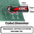 PCEONAMP 7.4V Lipo Battery 2S 50C 5200mAh Lipo Hard Case with T plug ...