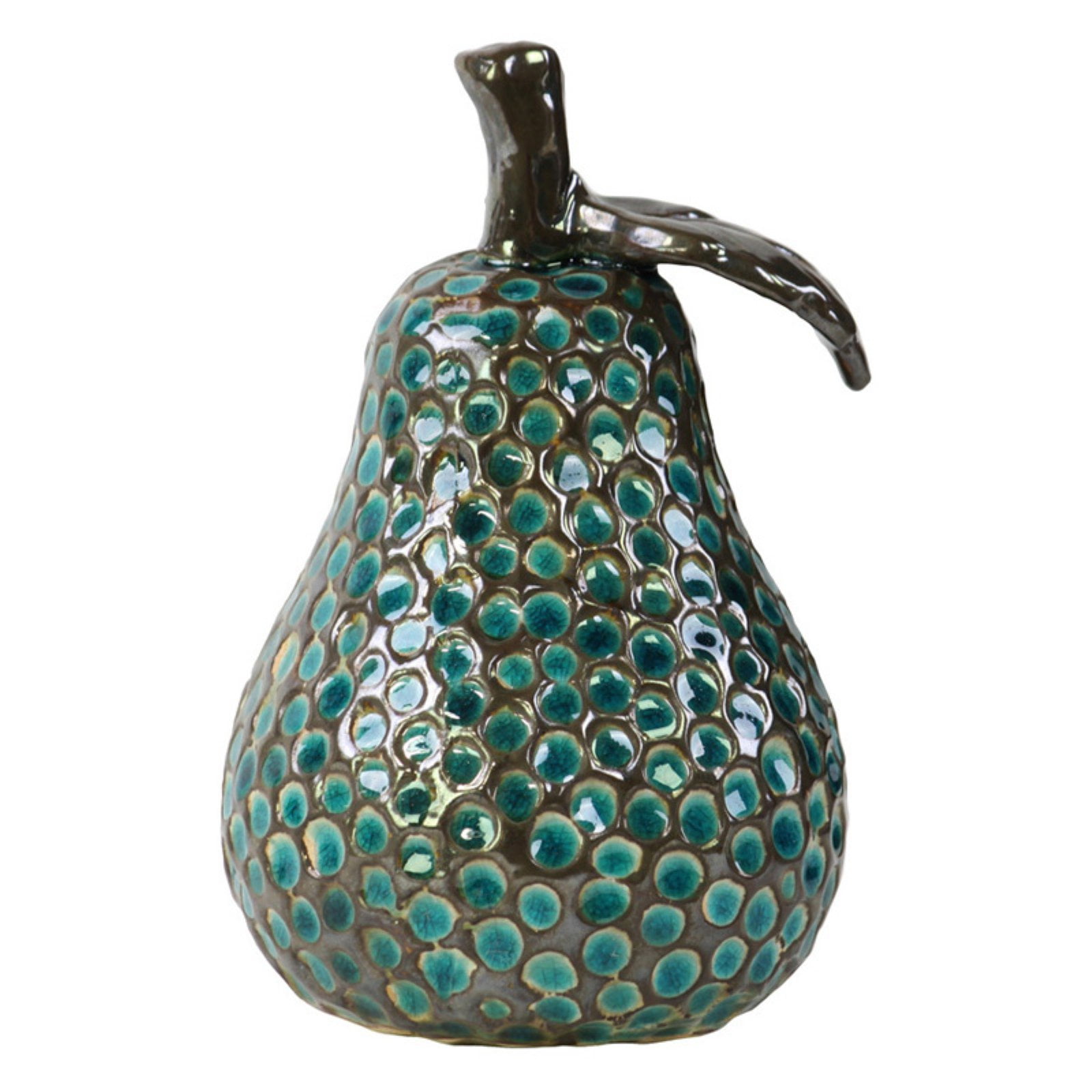 Urban Trends Collection: Ceramic Pear Figurine, Gloss Finish, Brown ...