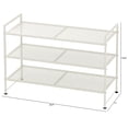 3-tier Stackable Mesh Shoe Rack White - Walmart.com