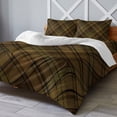 4 Piece Duvet Cover Set Queen, Vintage Brown Tan Woven Texture Soft ...