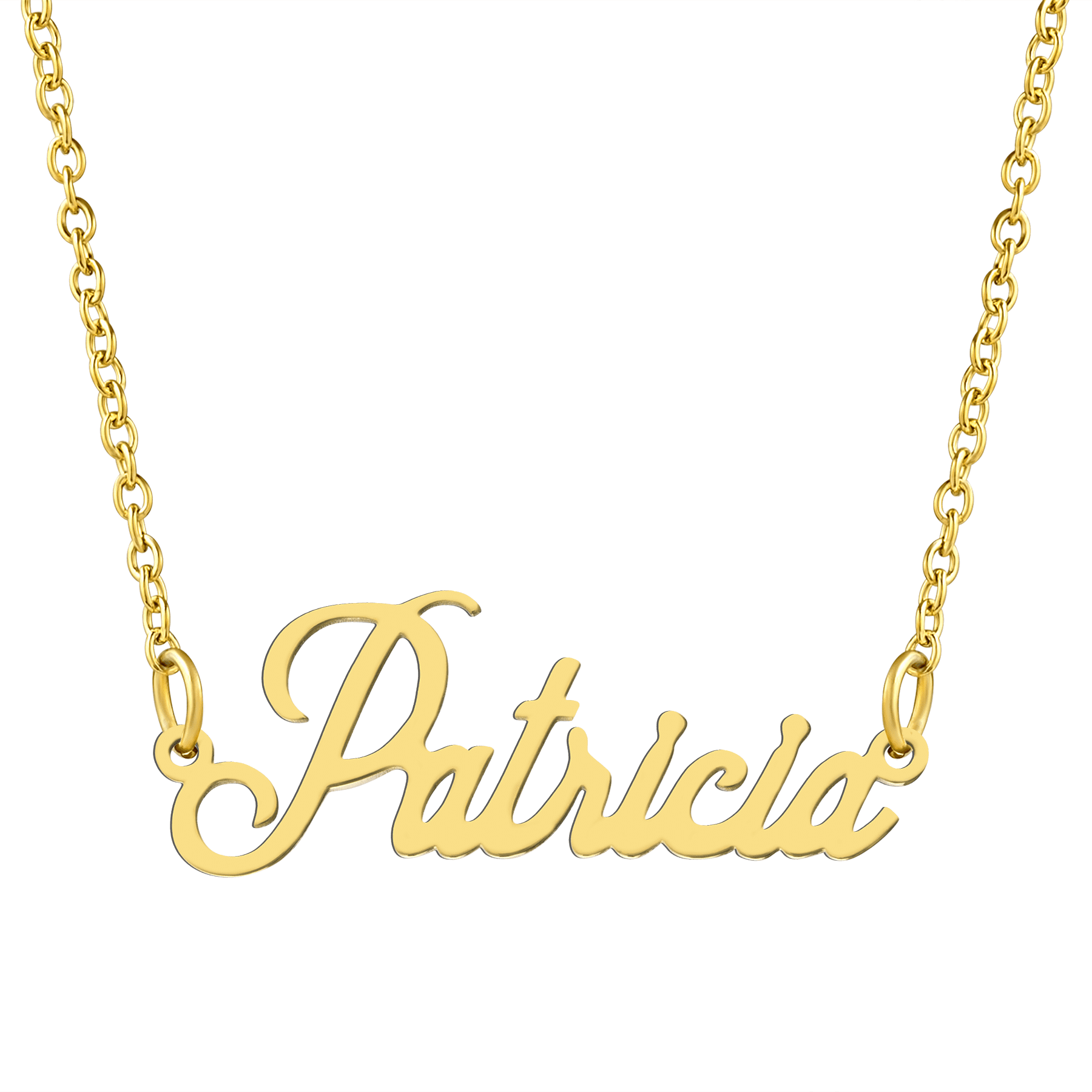 KISPER 18K Gold Plated Stainless Steel Personalized Name Pendant ...