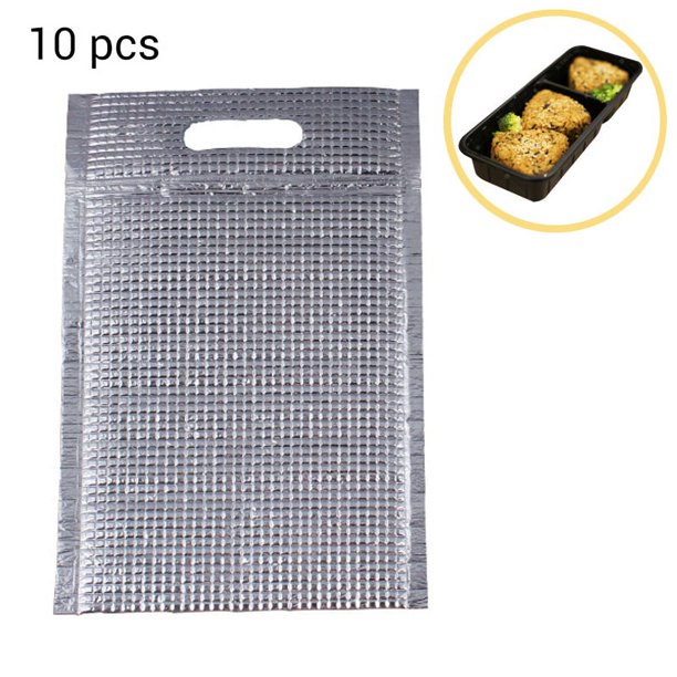 10 pcs Zipper Resealable Aluminum Sandwich Lunch Bag Portable Food ...