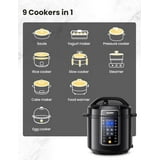 Comfee 6QT Electric Pressure Cooker, 9-in-1 Multi Cooker, 13 Presets ...
