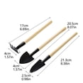 3Pcs Mini Gardening Tool Set Metal Shovel Rake With Wooden Handles For ...
