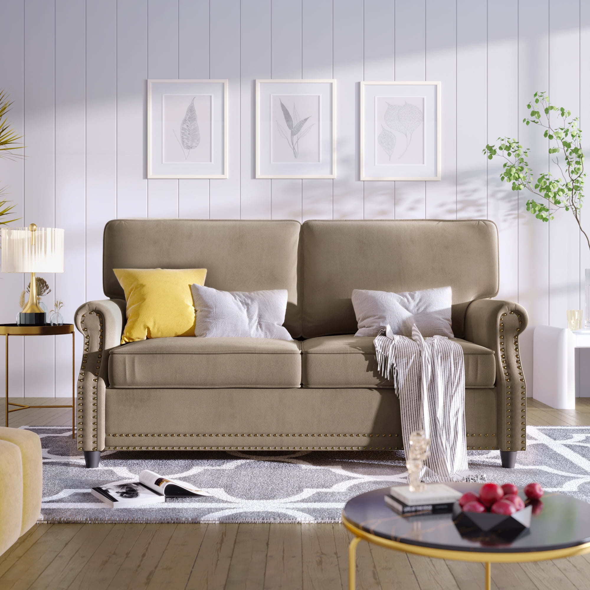 Modern Loveseat Sofa Couch,Upholstered, 2- Seat Chair Couch for Office ...