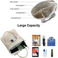 Women Large Zipper Canvas Tote Bag with Pockets, Heavy Duty Crossbody ...