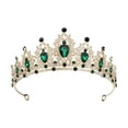 batmeuy Hair Hoop Shining Rhinestones Inlaid Leaf Decor Bridal Crown ...
