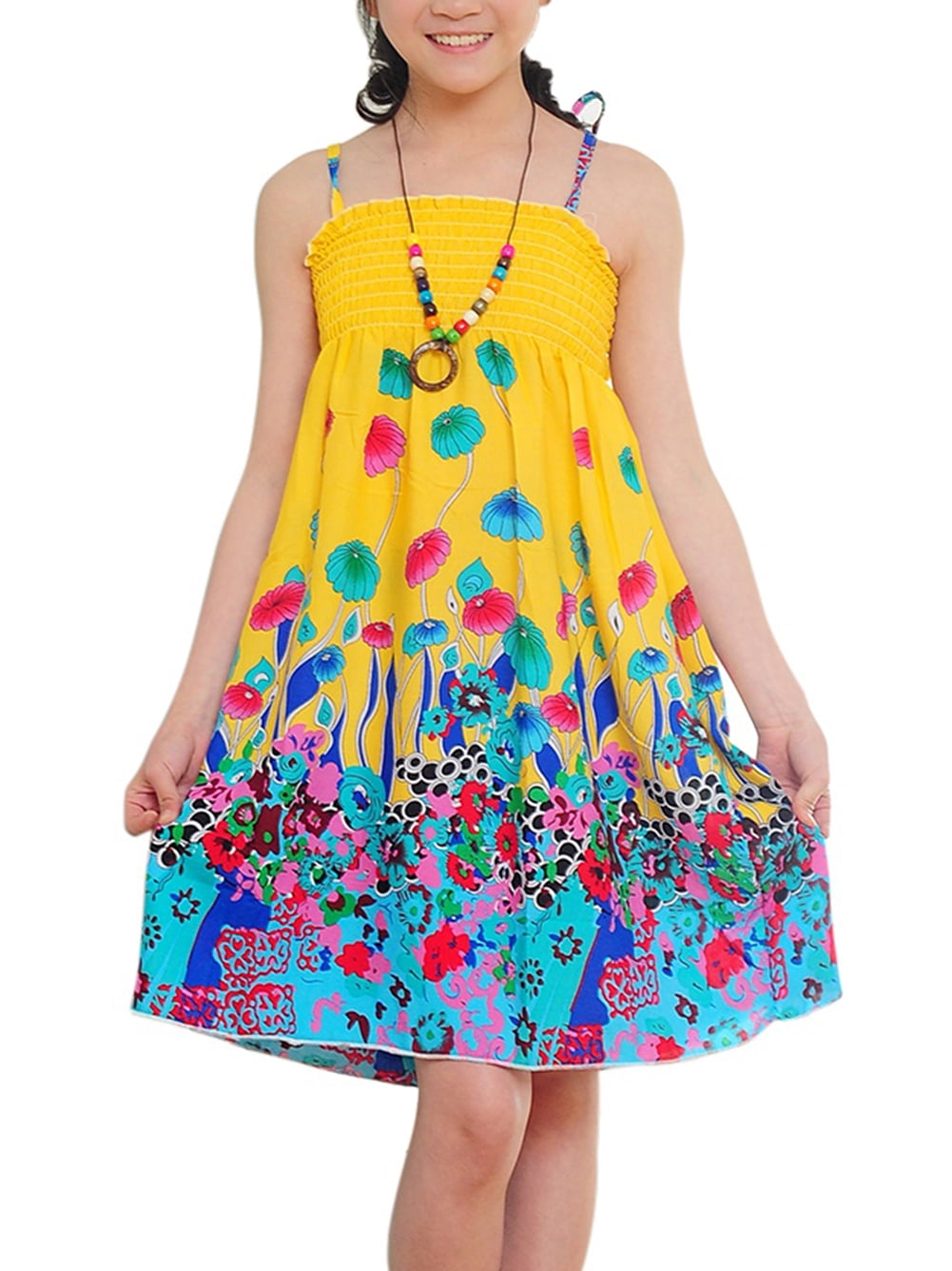 Lovebay Child Kids Girls Strap Dress Floral Sundress with necklace 2 ...