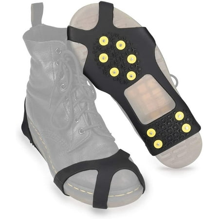 Navaris Ice Traction Shoe Cleats - Flexible Slip-On Snow Grip Crampons ...