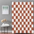 Burnt Orange Plaid Shower Curtain, Modern Checkerboard Plaid Repeating ...