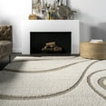 nuLOOM Carolyn Modern Shag Area Rug, 5' x 8' Oval, Cream - Walmart.com