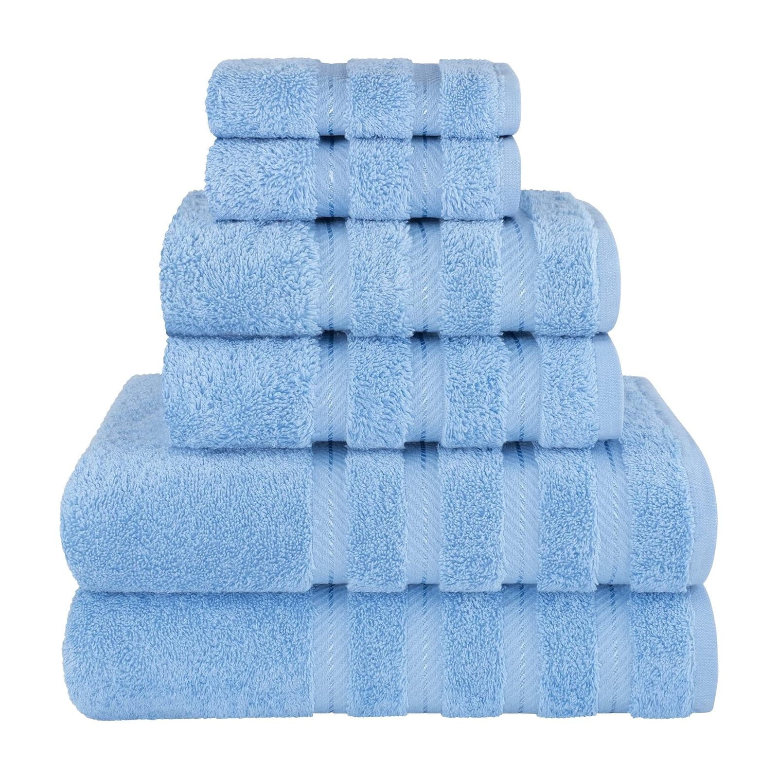 Miyuadkai Winter Towel Set In Sky Blue 6  6 Piece Towel Set Luxurious Cotton Towels For Comfort And Absorbency In Your Bathroom Perfect For Daily Use