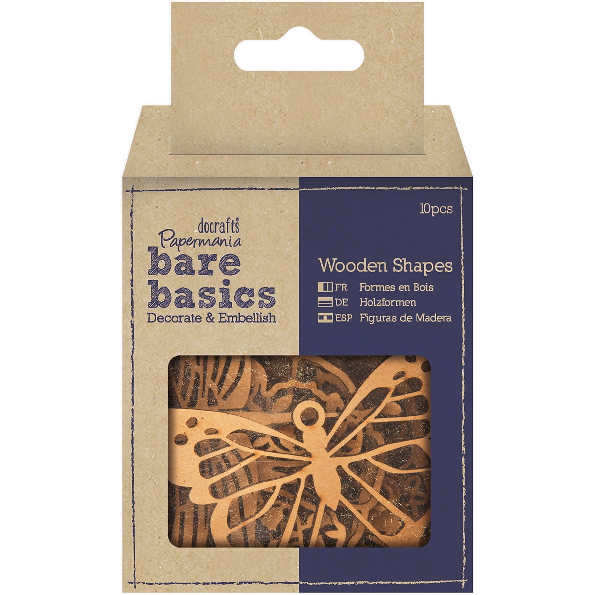 Papermania Bare Basics Wooden Shapes 10/ -Florals, Butterflies ...