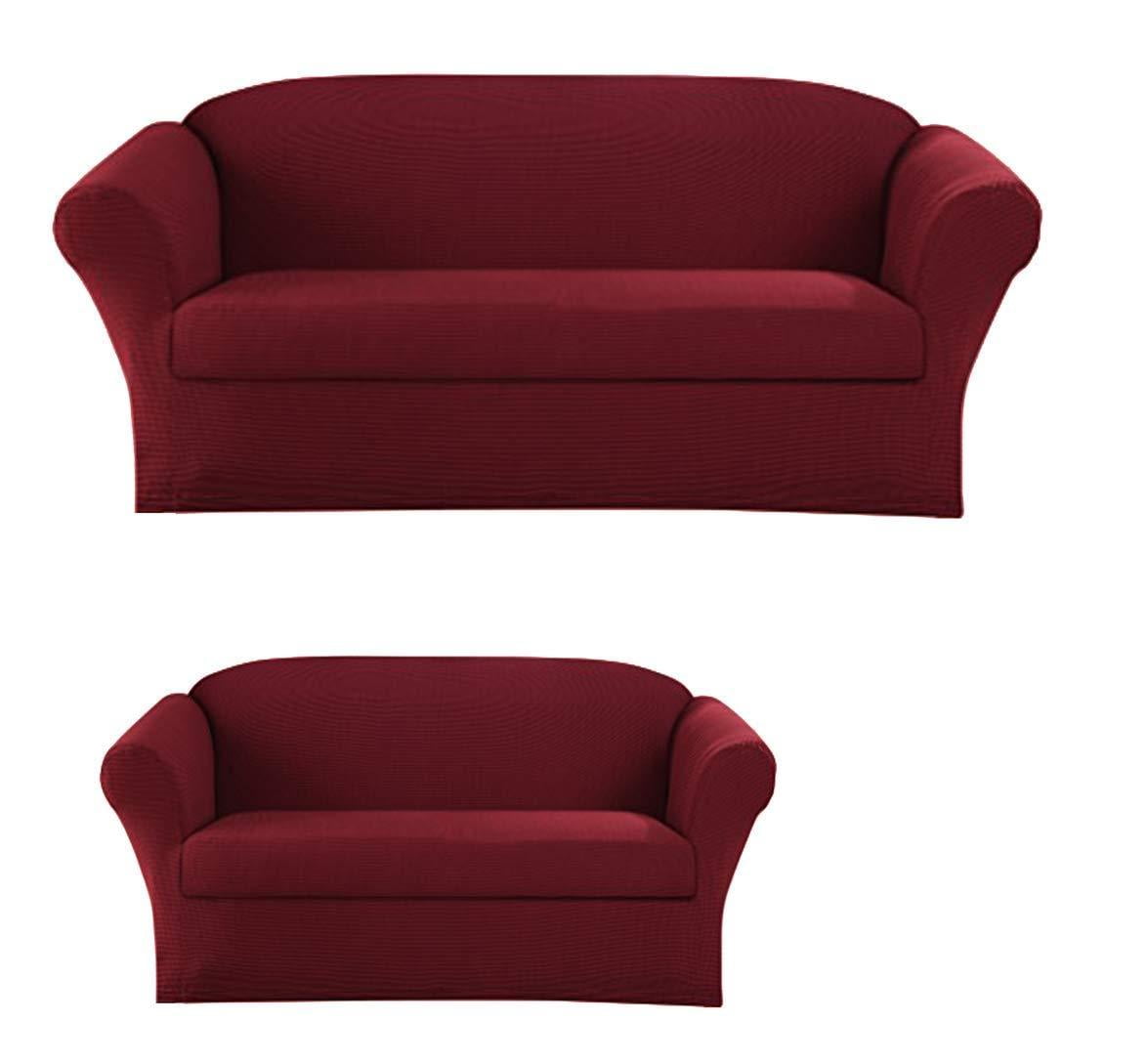 2-Piece SlipCover Set for Sofa Loveseat, Couch Furniture Cover Set for ...