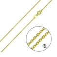 925 Sterling Silver Yellow Gold Plated 1mm Cable Chain Necklace w ...