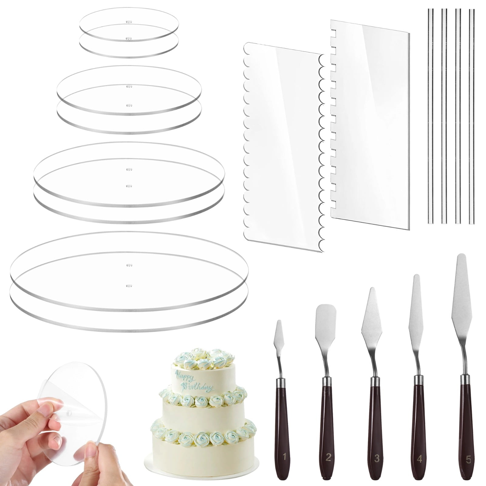 Click here for Dollcube Acrylic Cake Disc Set  Includes 8 Clear R... prices