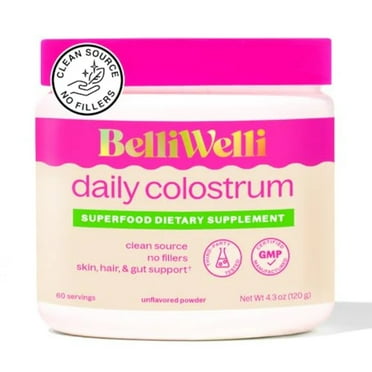 BelliWelli Daily Fiber + Probiotics Digestive Supplement Powder for ...