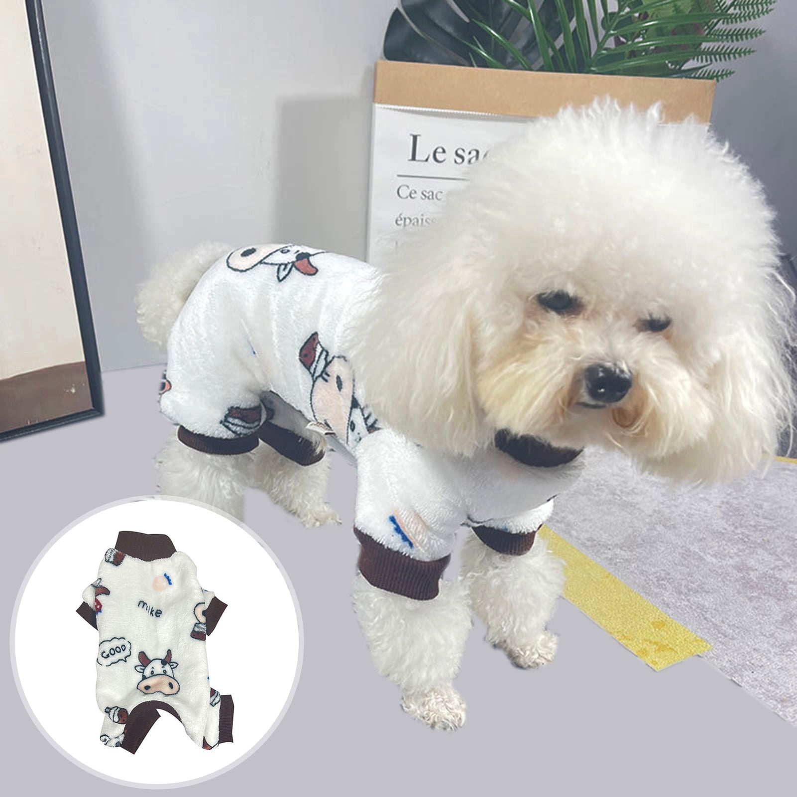 Plush Dog Pajamas for Cold Weather Clothes for Dog Cat Stretchy Puppy ...