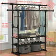 Heavy Rolling Garment Rack with Shelves, Rolling Clothing Garment Rack ...