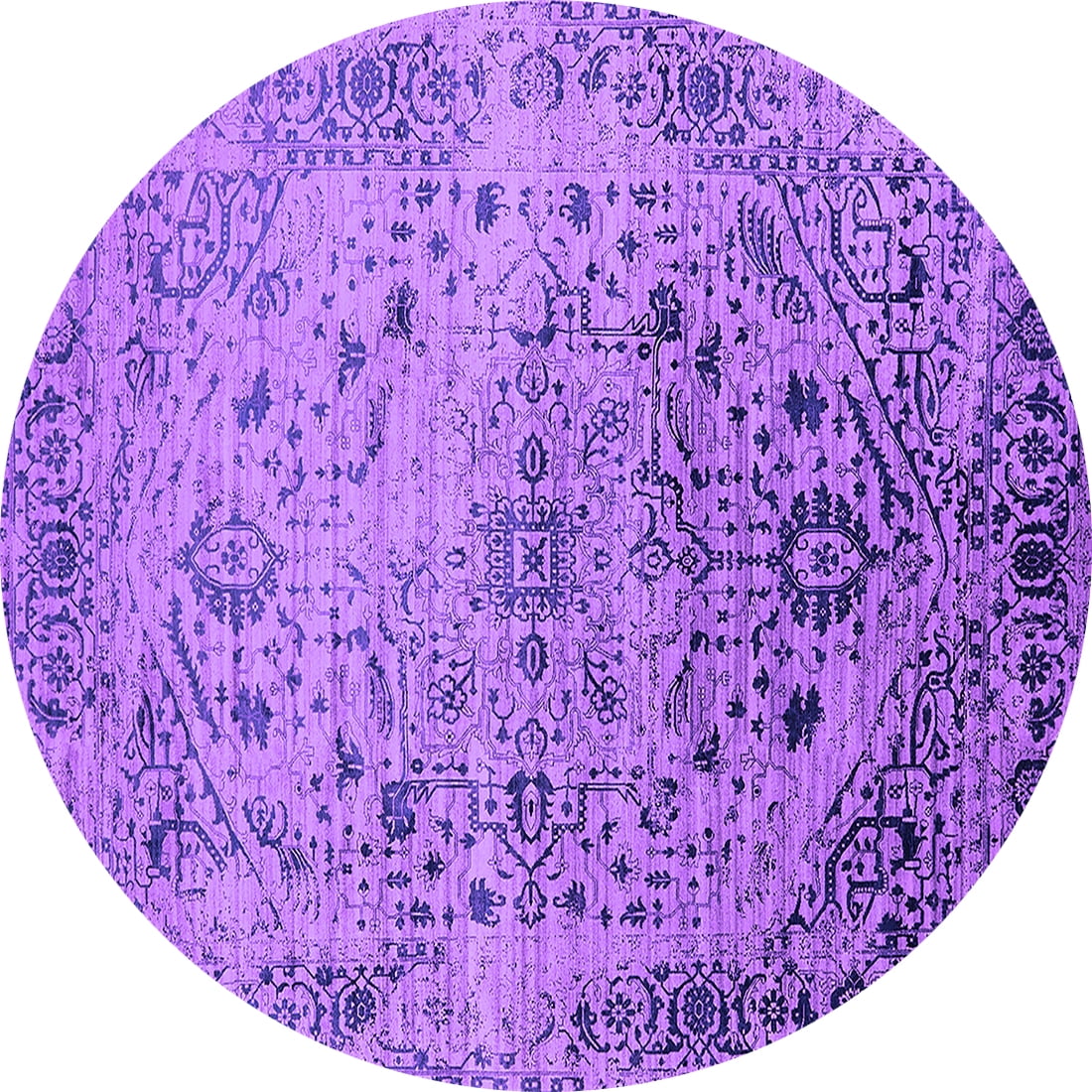 Ahgly Company Indoor Round Oriental Purple Industrial Area Rugs, 8 ...