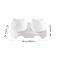 Cat Ear Double Bowl, 15° Inclined Neck Protection Pet Feeder, Non-Slip ...