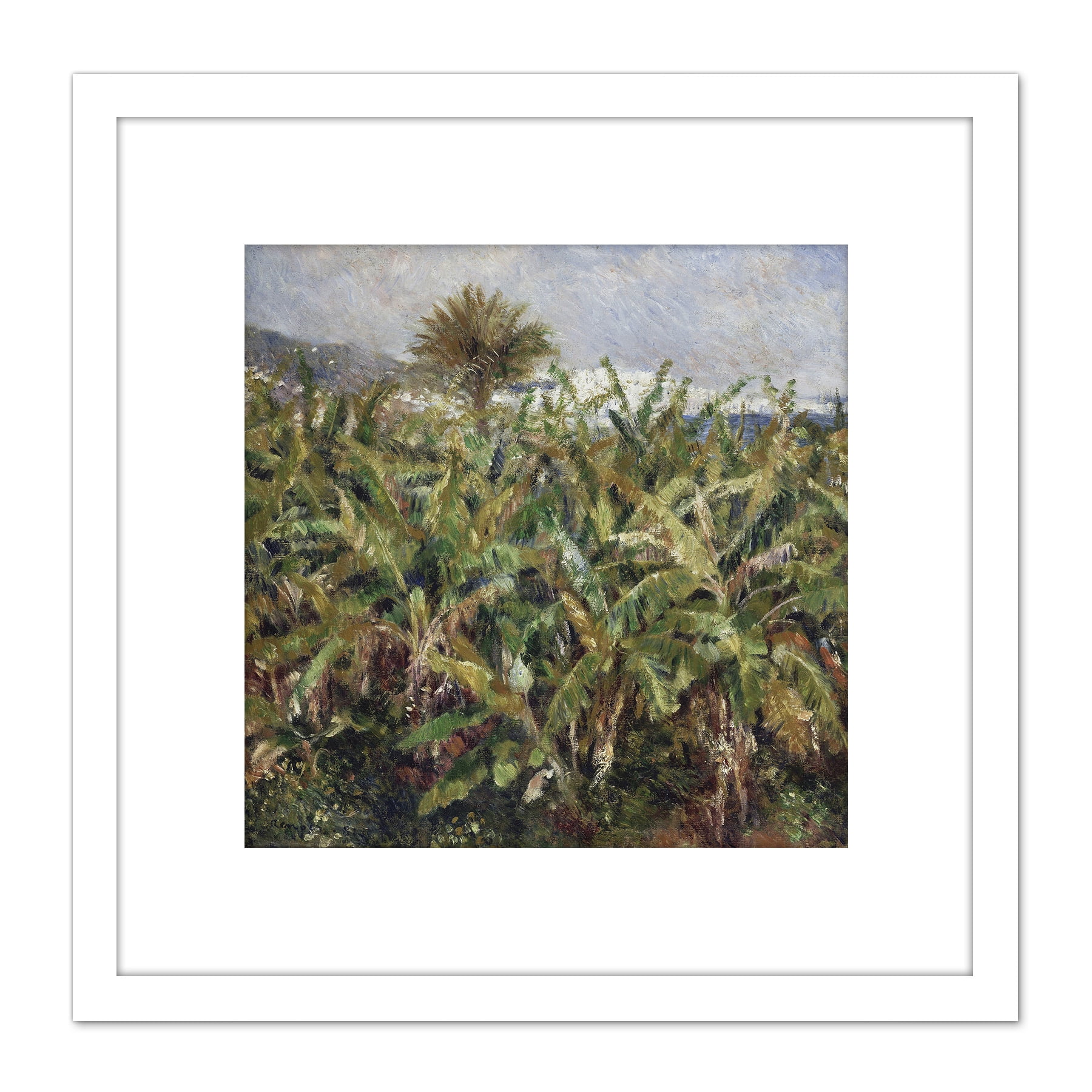 Auguste Renoir Field Of Banana Trees 8X8 Inch Square Wooden Framed Wall ...