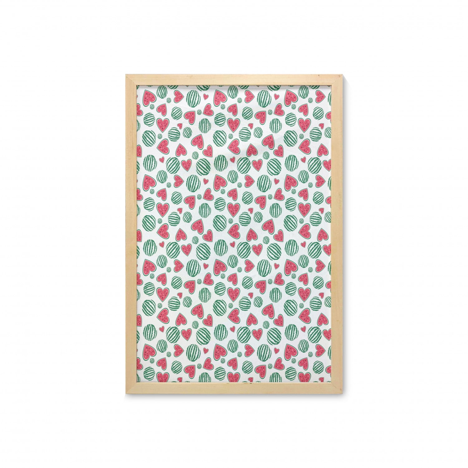 Melon Wall Art with Frame, Summer Love Themed Pattern with Round and ...