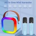 Blue Mini Karaoke Machine with 2 Mics, Bluetooth 5.3, RGB Light ...