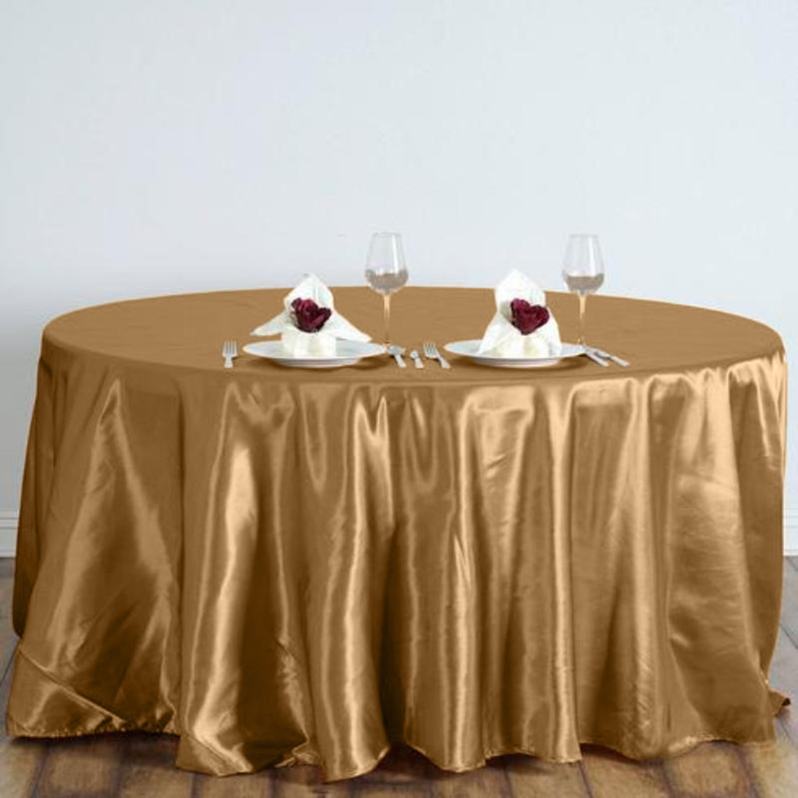 Efavormart 120" GOLD Wholesale Linens SATIN Round Tablecloth for ...