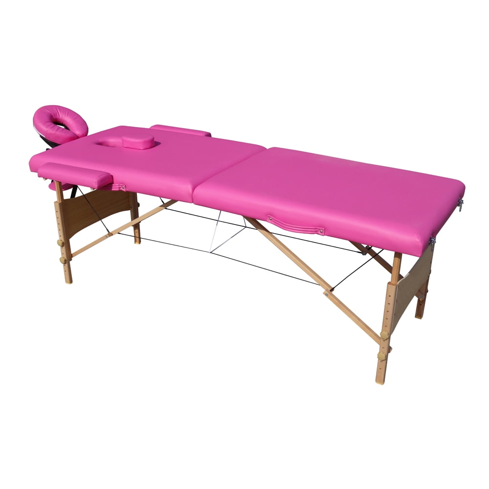 Cushioned Adjustable 2 Section Folding Portable Massage Table - 82 ...
