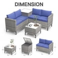 4-Piece Modular Patio Furniture Set with Storage Table, PE Rattan ...