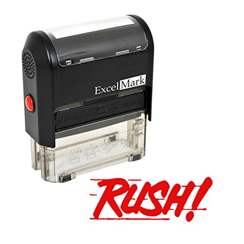 RUSH Self Inking Rubber Stamp - Red Ink (42A1539WEB-R) - Walmart.com