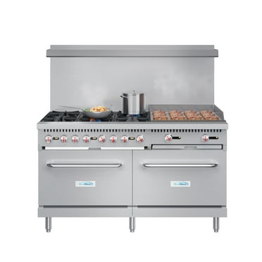 Heavy Duty Commercial 60" 6 Burner Gas Range with Oven, Broiler ...