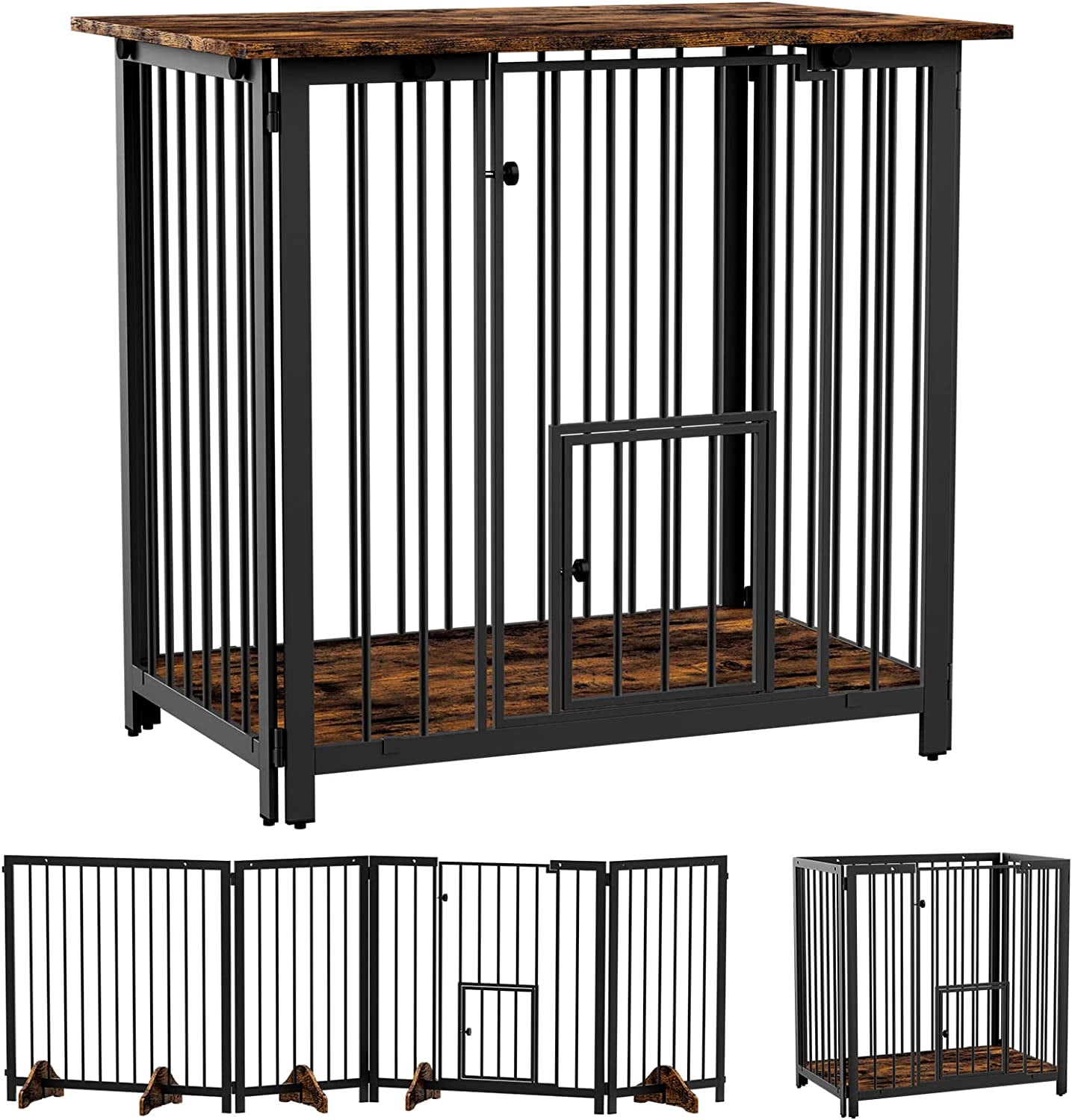 GDLF Double Dog Crate With Divider For Small Dogs Or Dog, Furniture ...