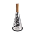 Homelife Stainless Steel Cone Cheese Grater with Wood Handle 3 Sided ...