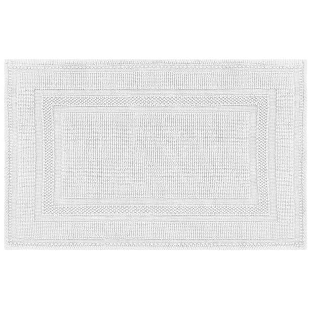 Jean Pierre Cotton Stonewash Racetrack 21x34 in. Bath Rug, White ...