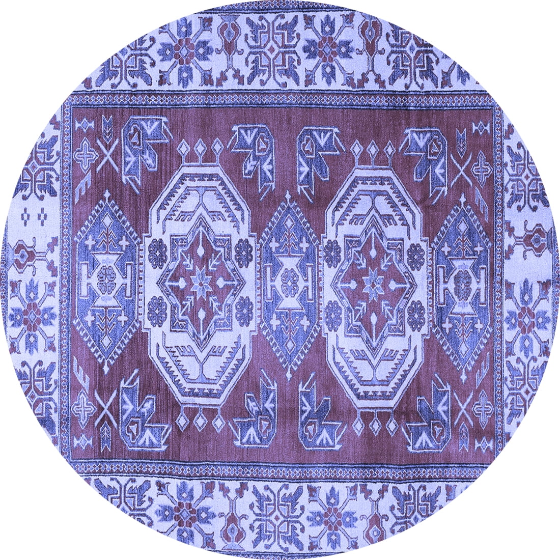 Ahgly Company Indoor Round Persian Blue Traditional Area Rugs, 8' Round ...
