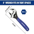8-Inch Adjustable Wrench, Cr-V Steel Wide Jaw, Black Oxide Finish ...